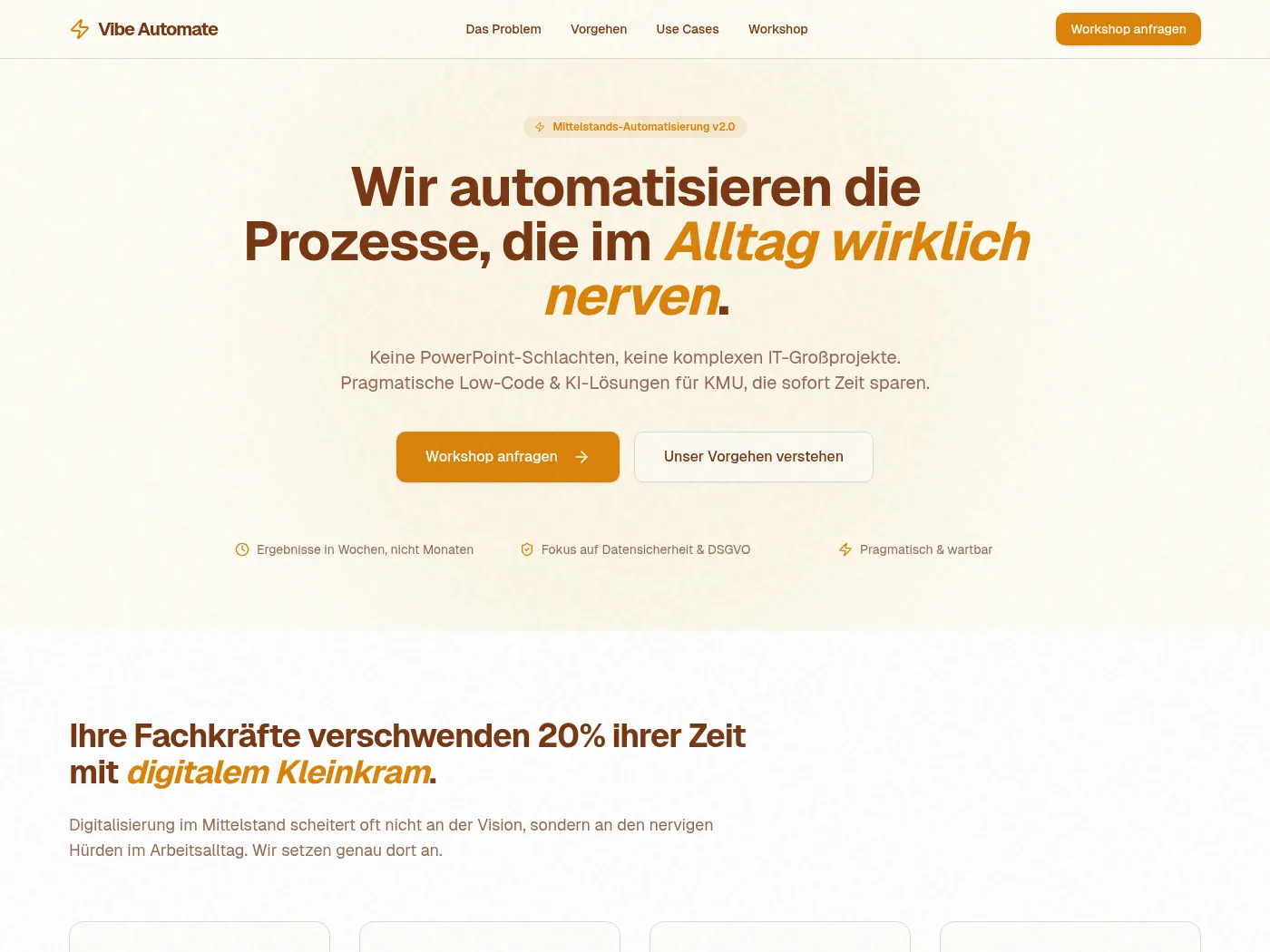 Vibe Automate Landingpage