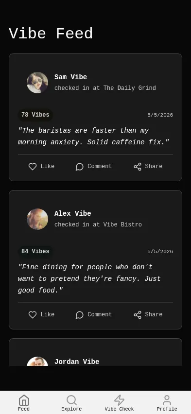 VibeCheck Social App