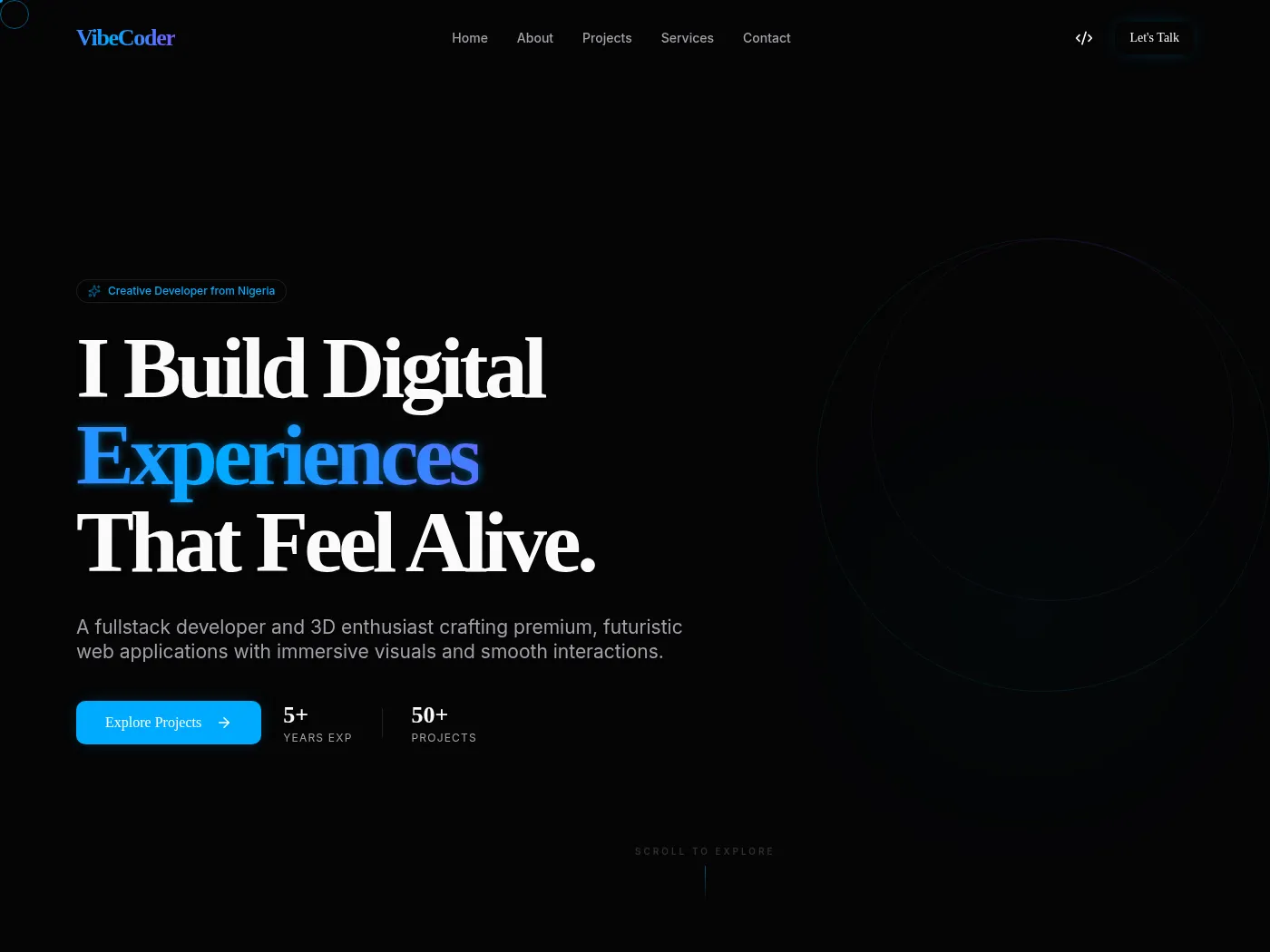 VibeCoder 3D Portfolio