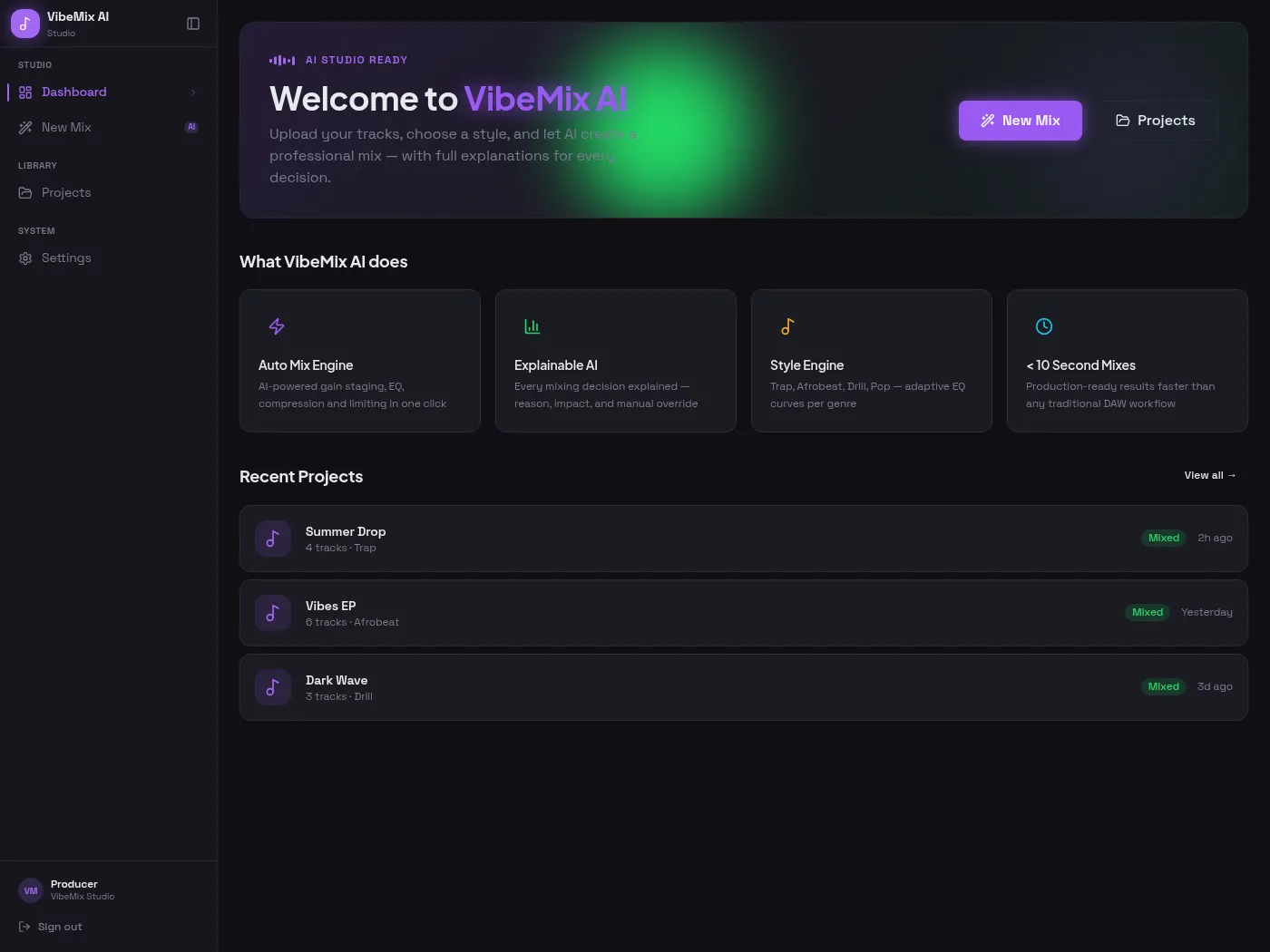 VibeMix AI Studio