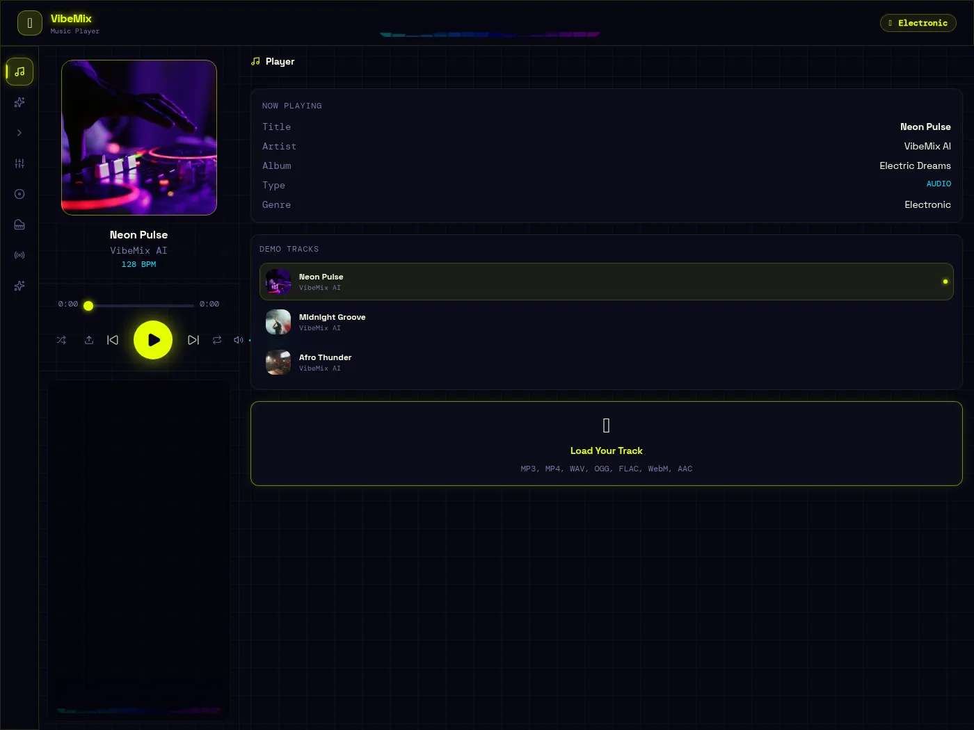 VibeMix Music Player
