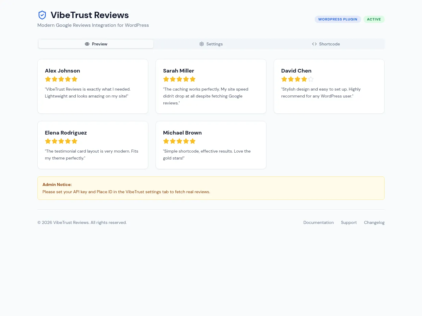 VibeTrust Reviews Plugin
