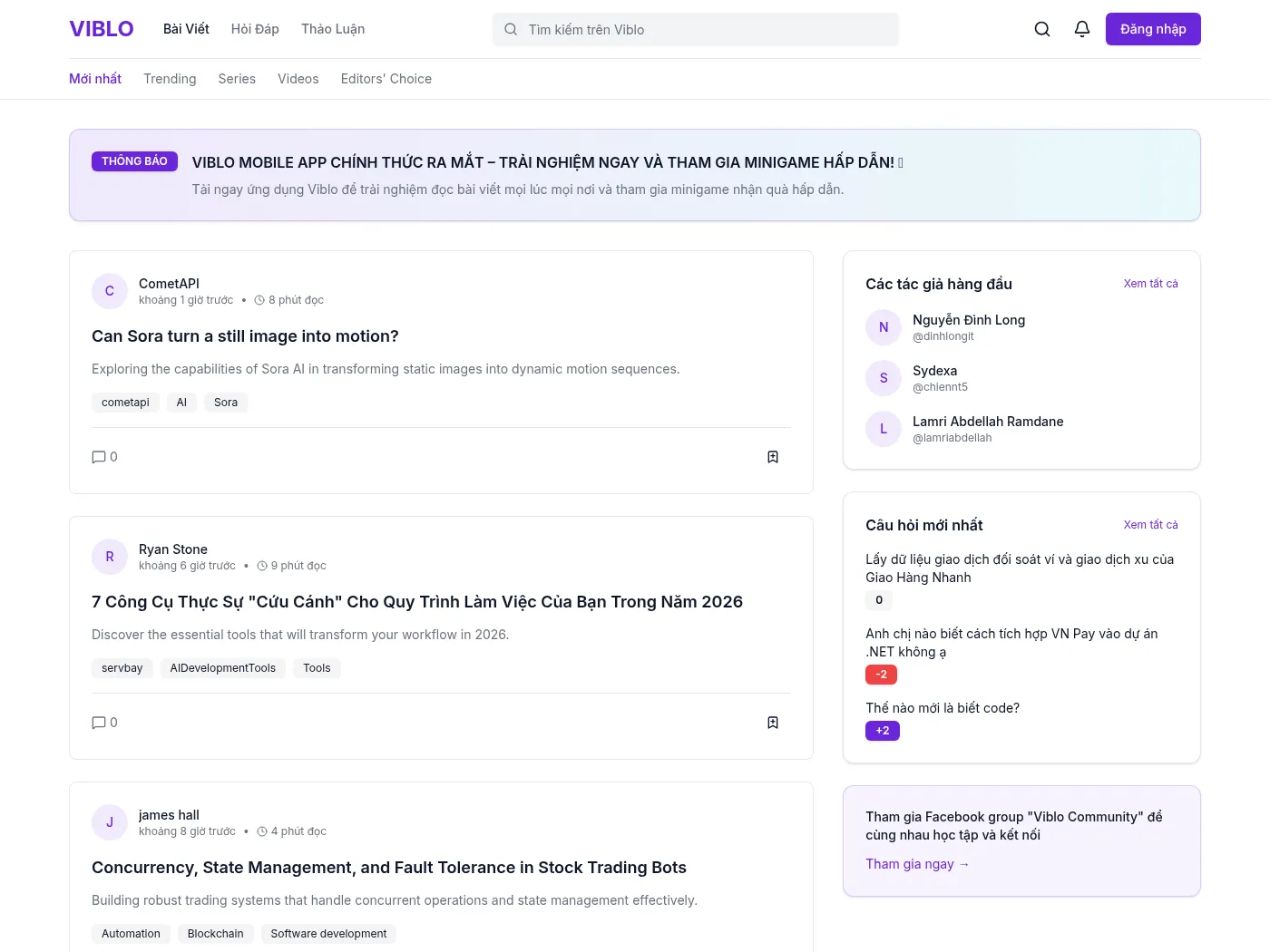 Viblo.ai Web Clone