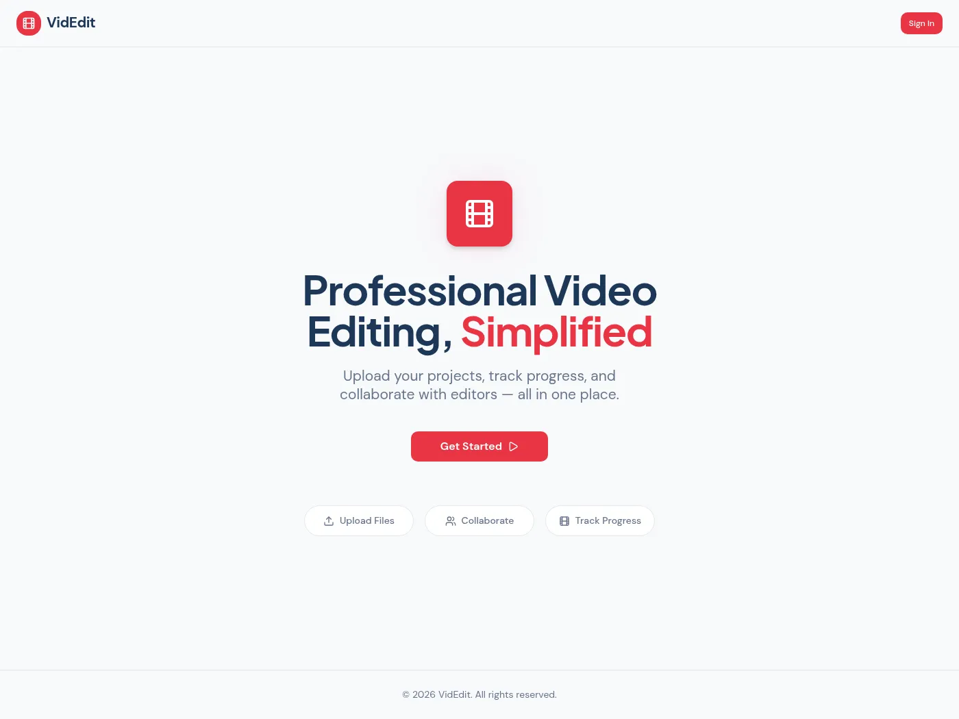 VidEdit Dashboard