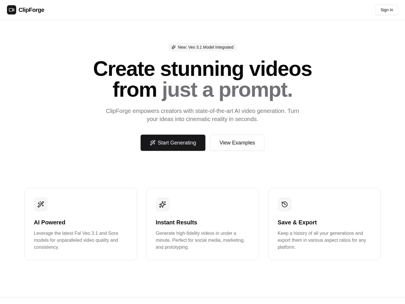 ClipForge Video Generator