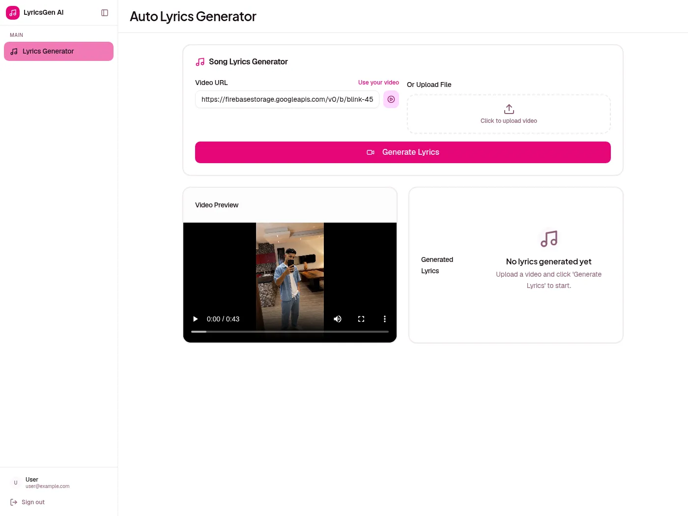 Auto Song Lyrics Generator