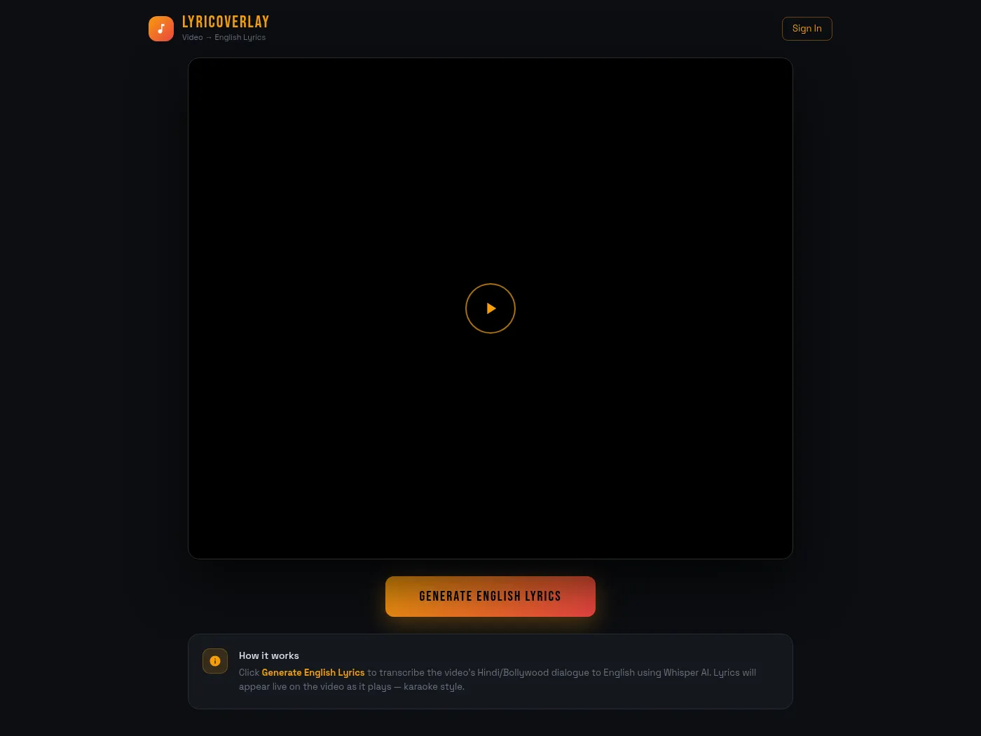 LyricOverlay Video Tool
