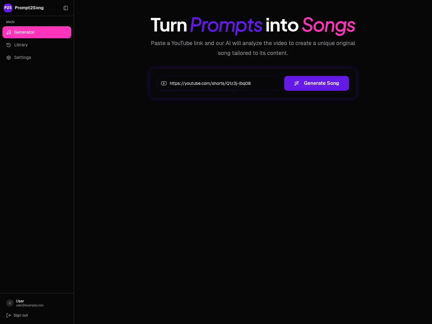 Prompt2Song Generator