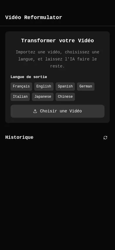 Vidéo Reformulator