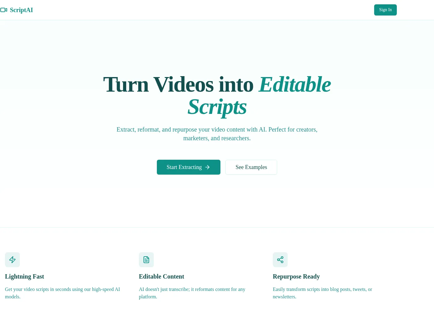 Video Script AI Extractor