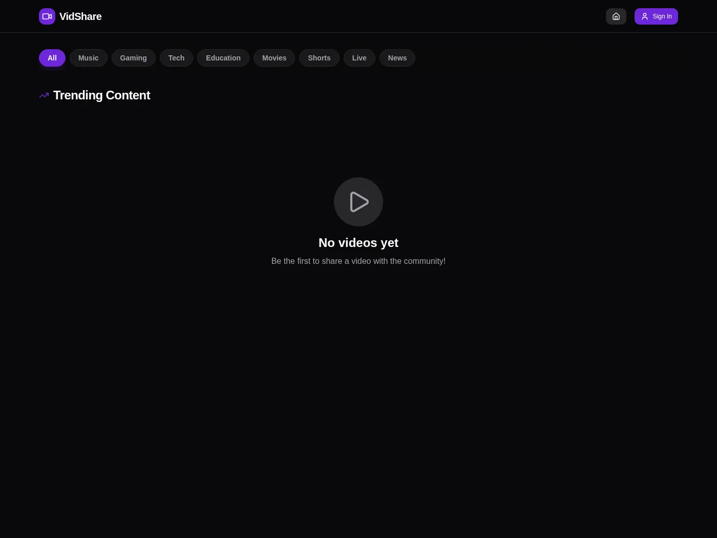 VidShare Web Hub