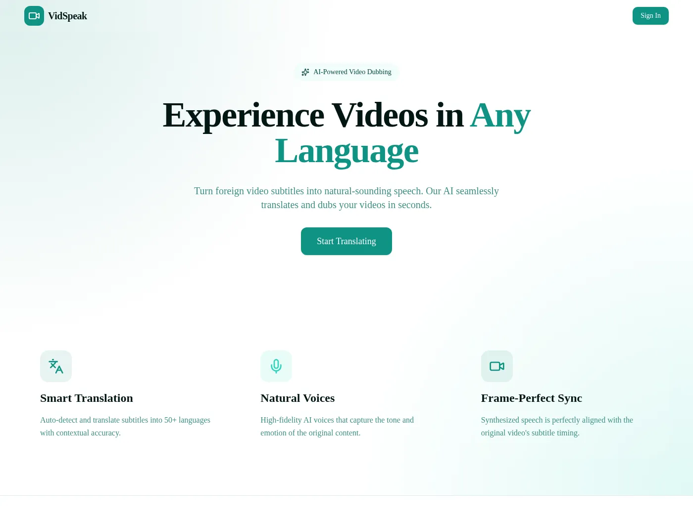 VidSpeak Translator