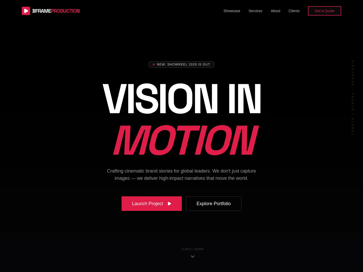 CineFrame Showreel Site