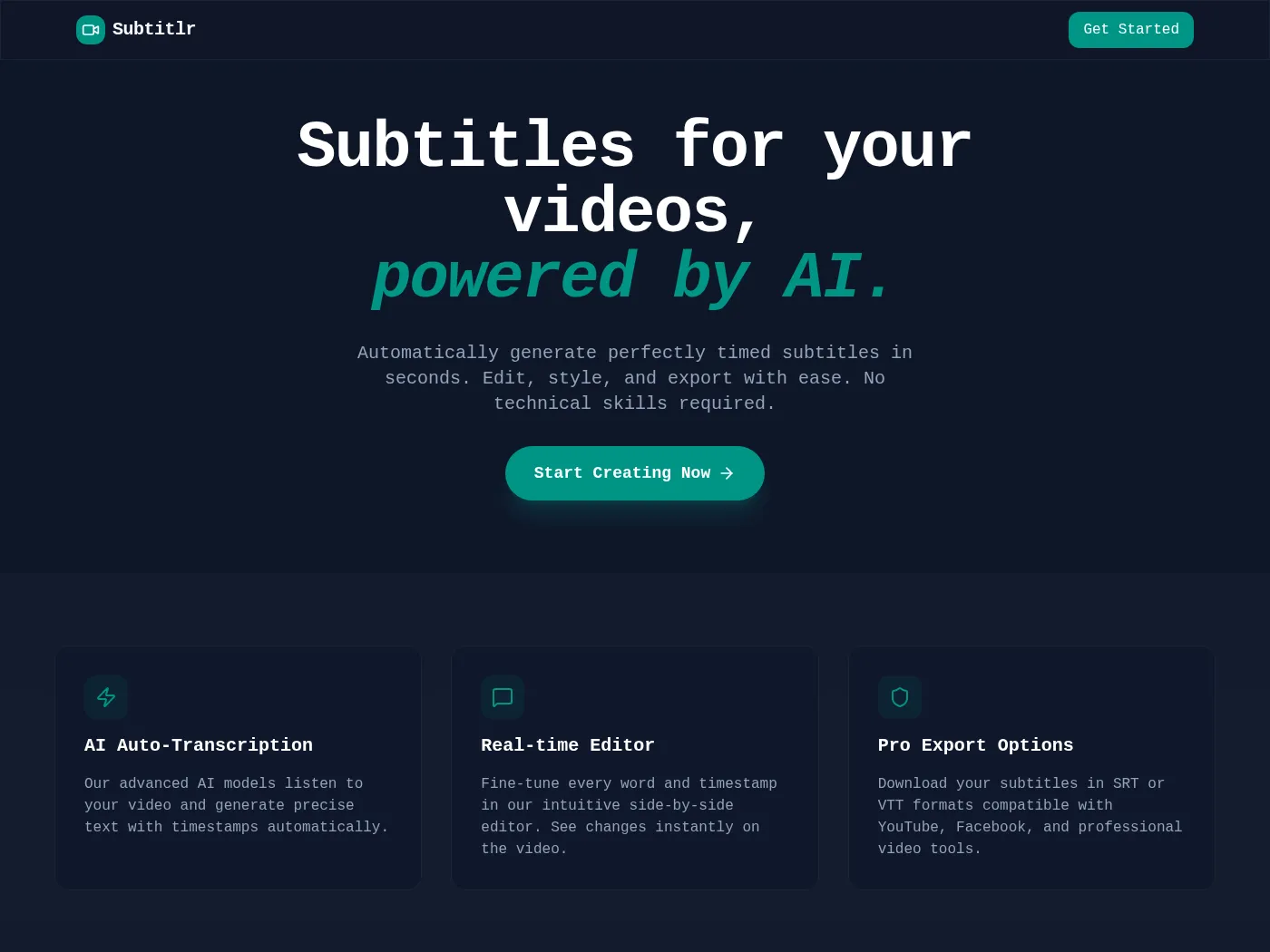 Subtitlr Video Tool