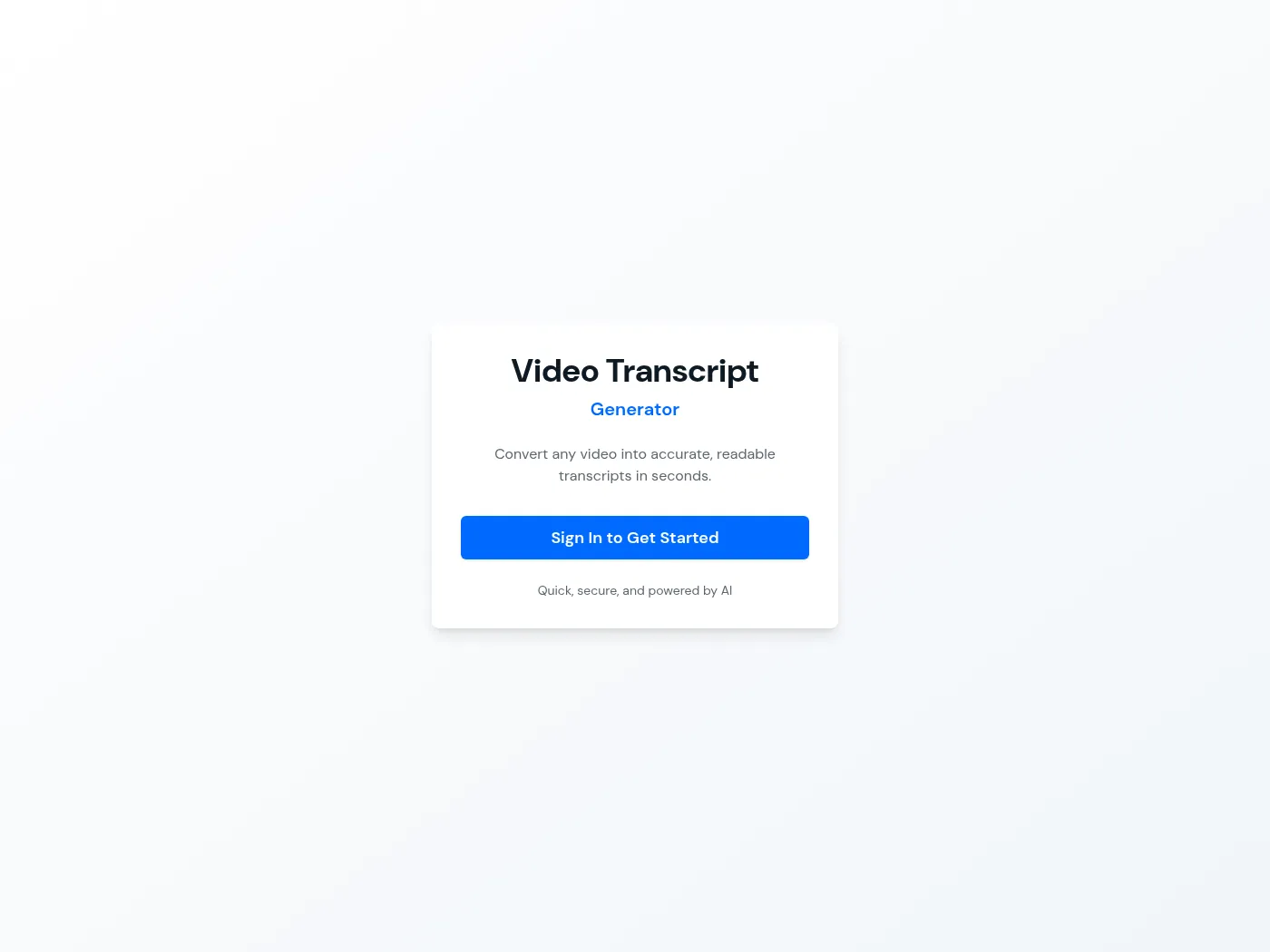 Video Transcript Generator