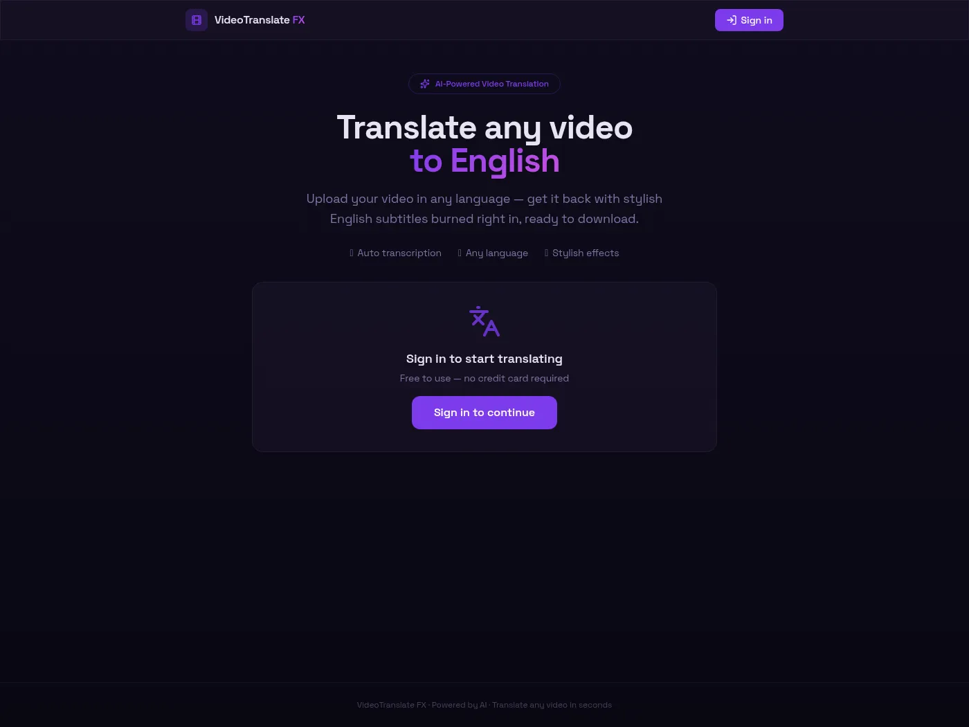 VideoTranslate FX