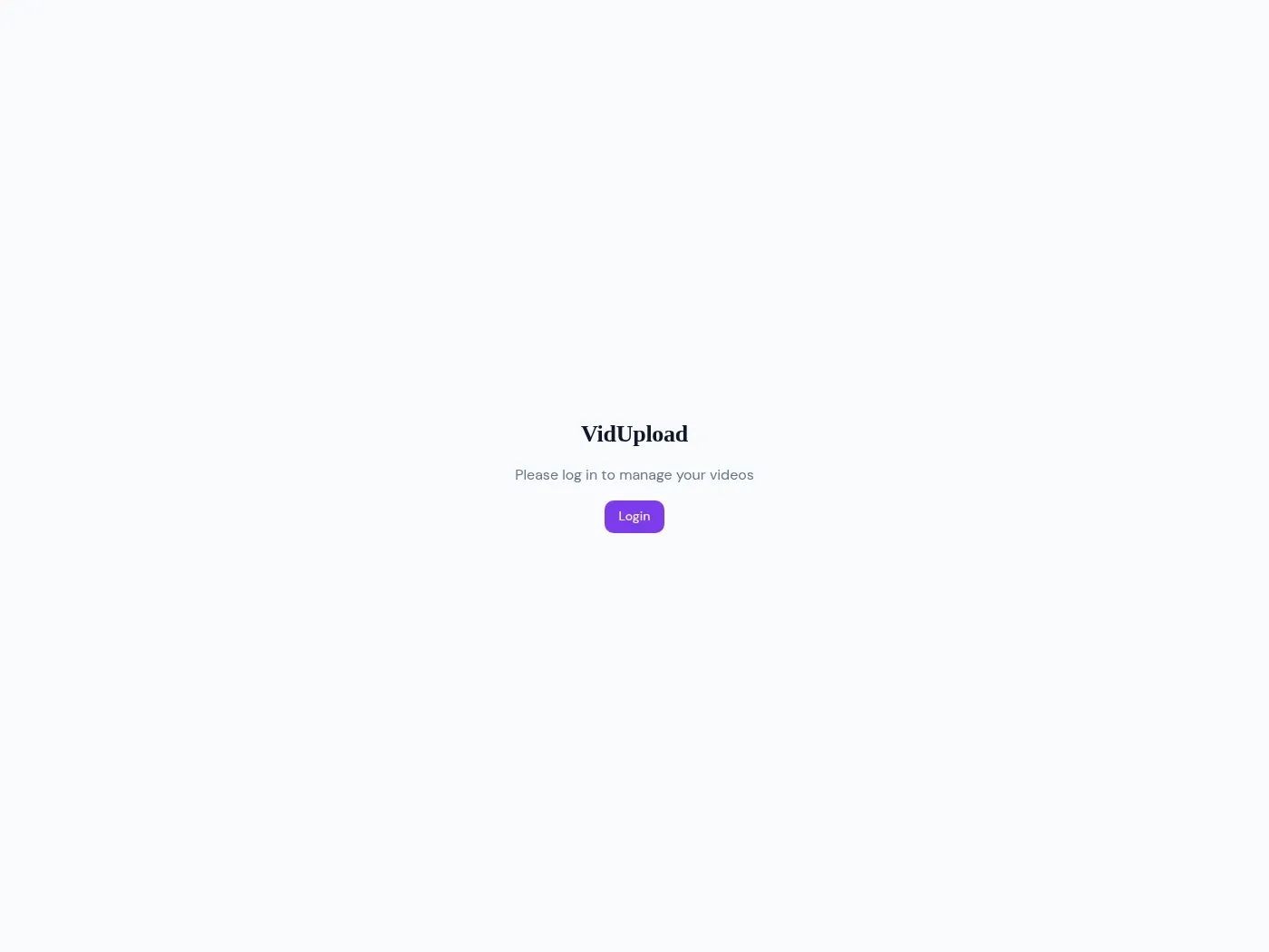 VidUpload Dashboard