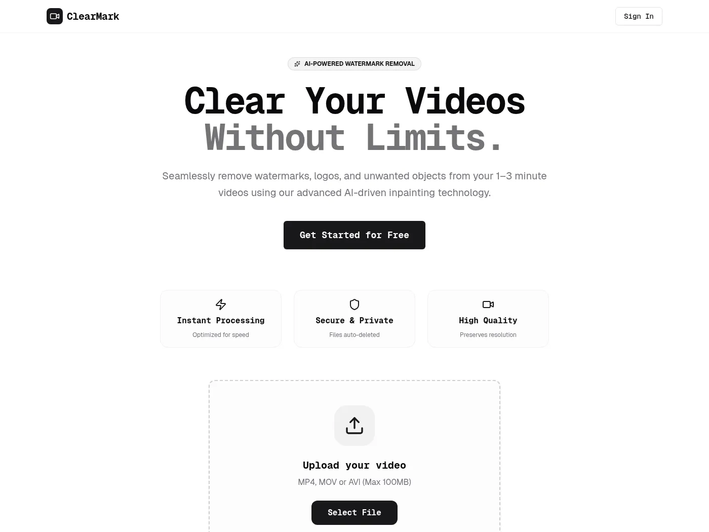 ClearMark Video Remover