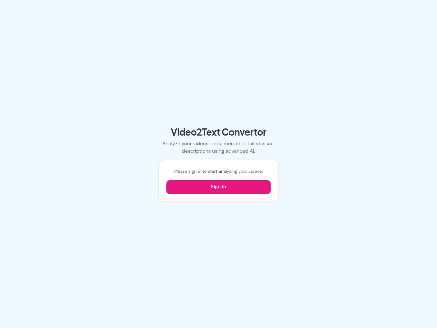 Video2Text Convertor