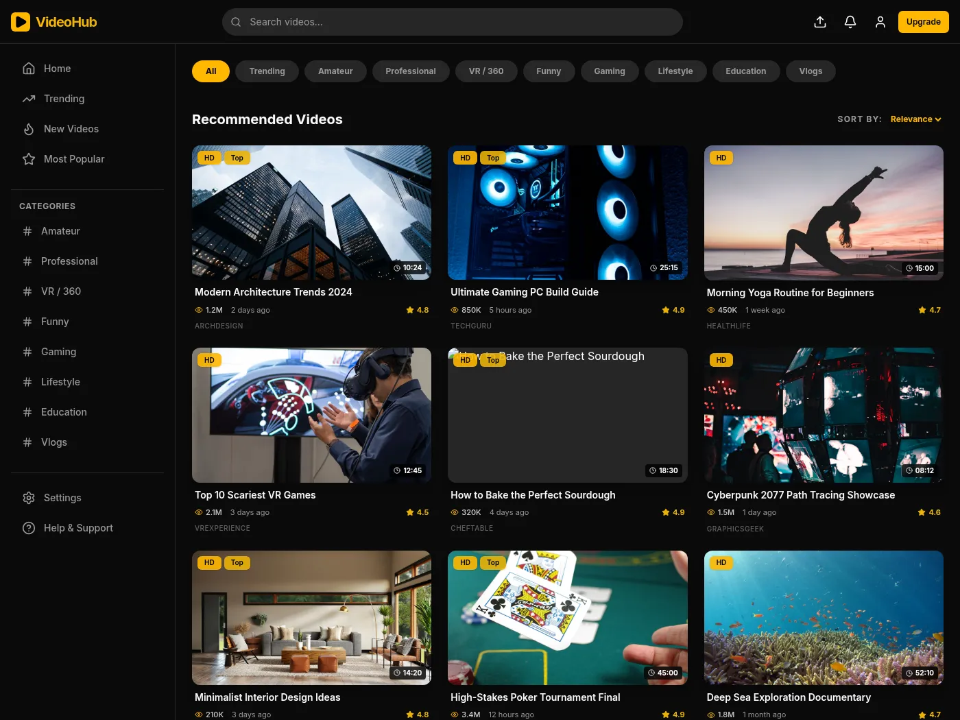 VideoHub Clone