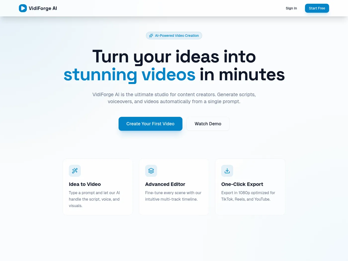 VidiForge AI Studio