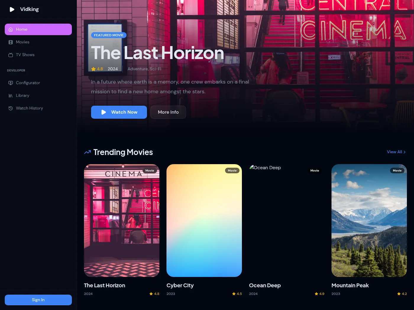 Vidking Player Configurator