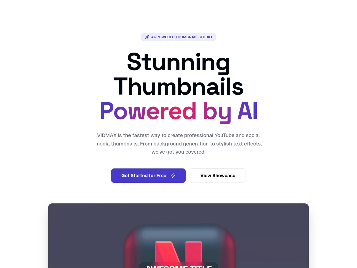 VIDMAX AI Thumbnail Editor