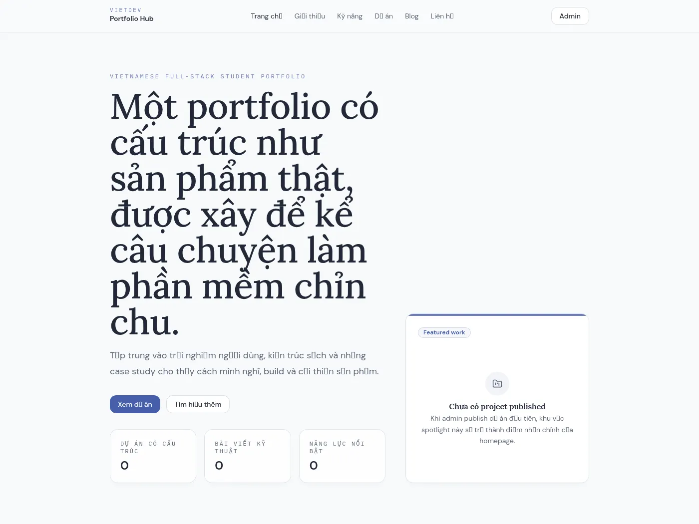 VietDev Portfolio Hub