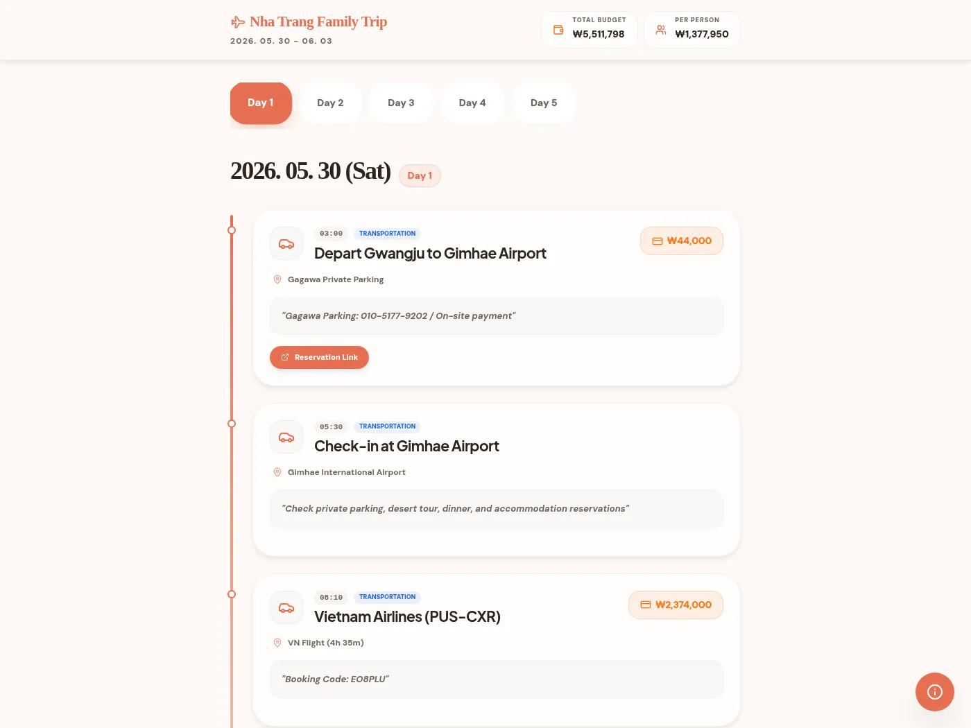 VietTrip Family Planner