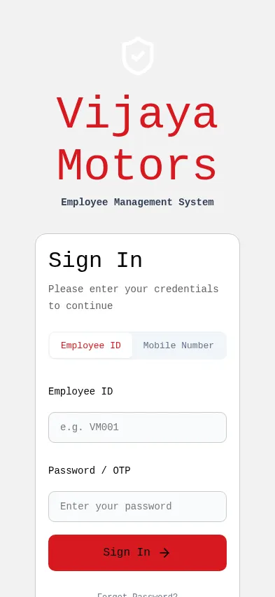 Vijaya Motors HR Mobile App