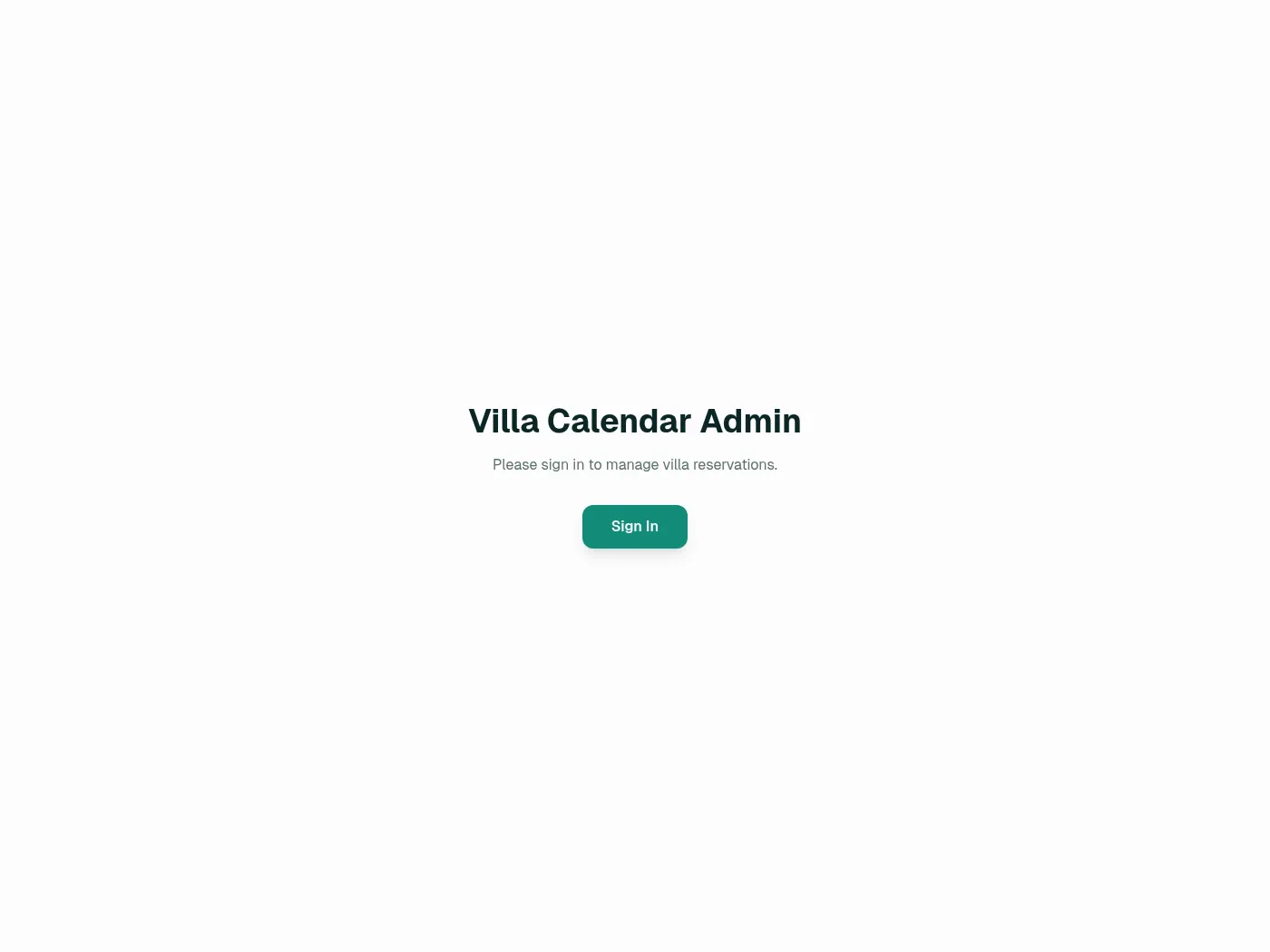 Villa Calendar Admin Suite