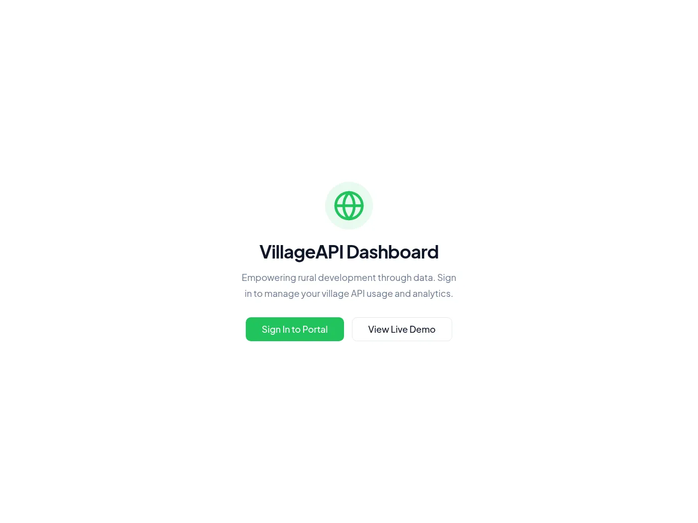 VillageAPI Dashboard