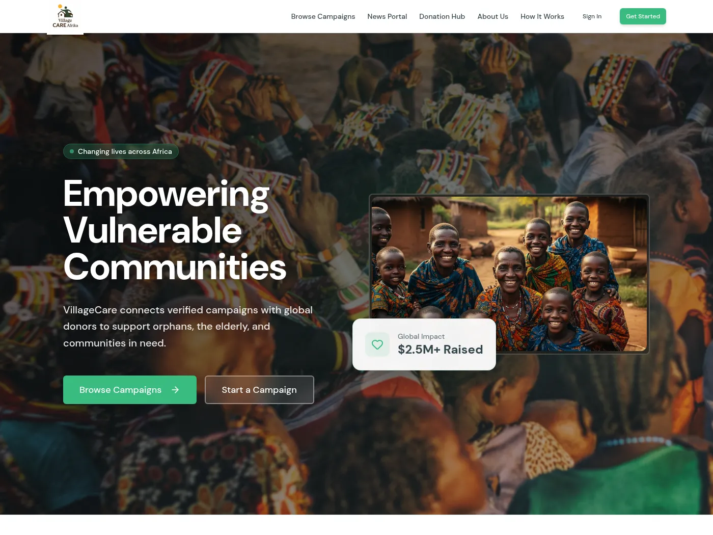 VillageCare — NGO Platform for Vulnerable Communities in African Villages