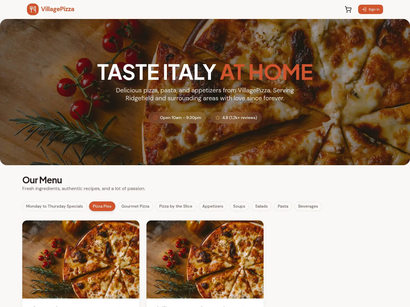 VillagePizza Delivery App