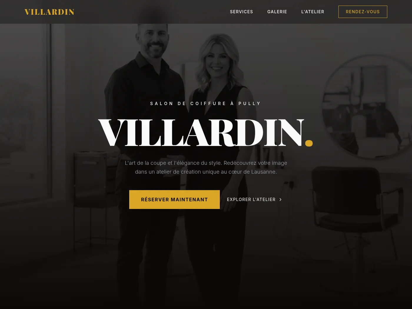 Villardin Hair Studio Landing