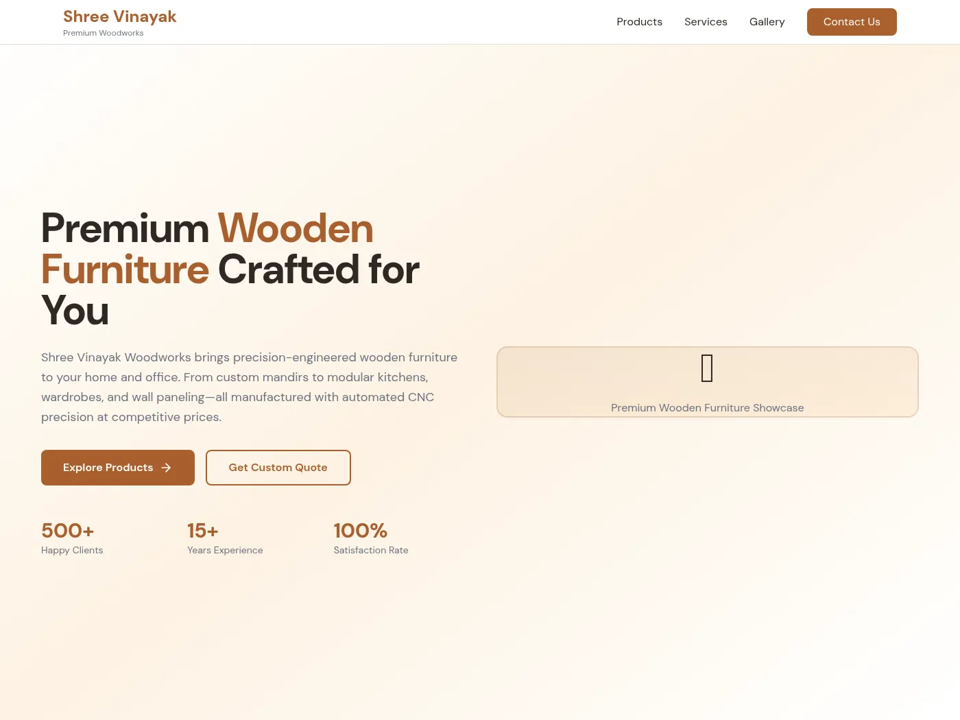 Vinayak Woodwork Website