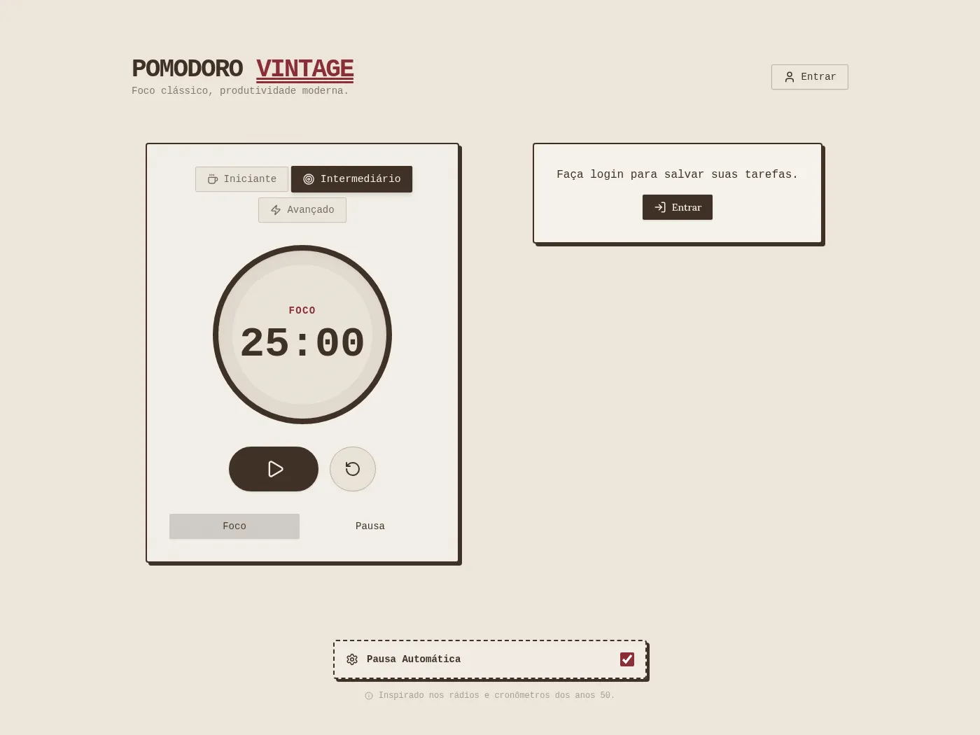 Vintage Pomodoro Timer