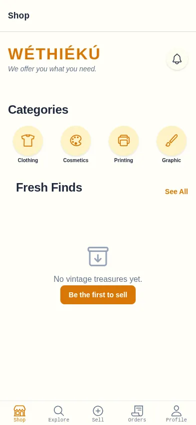 WÉTHIÉKÚ Marketplace App