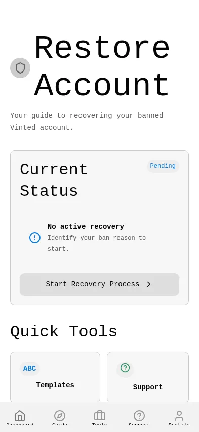 Vinted Account Restore