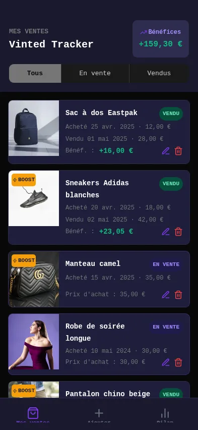Vinted Sales Tracker