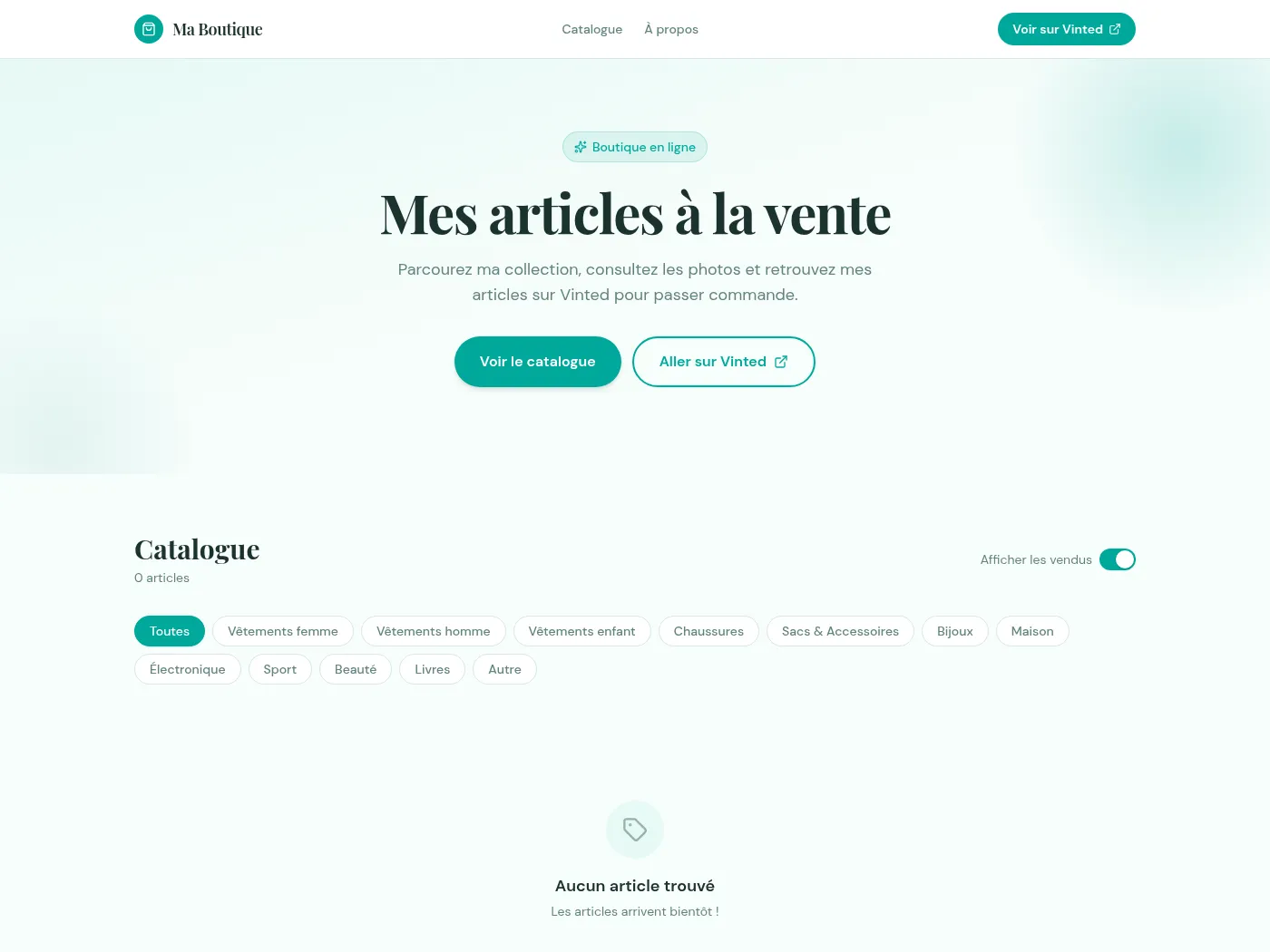 Vinted Showcase Hub