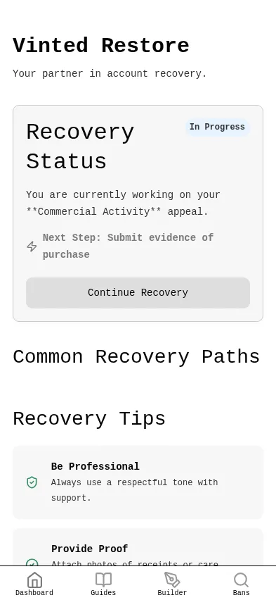 Vinted Restore Helper