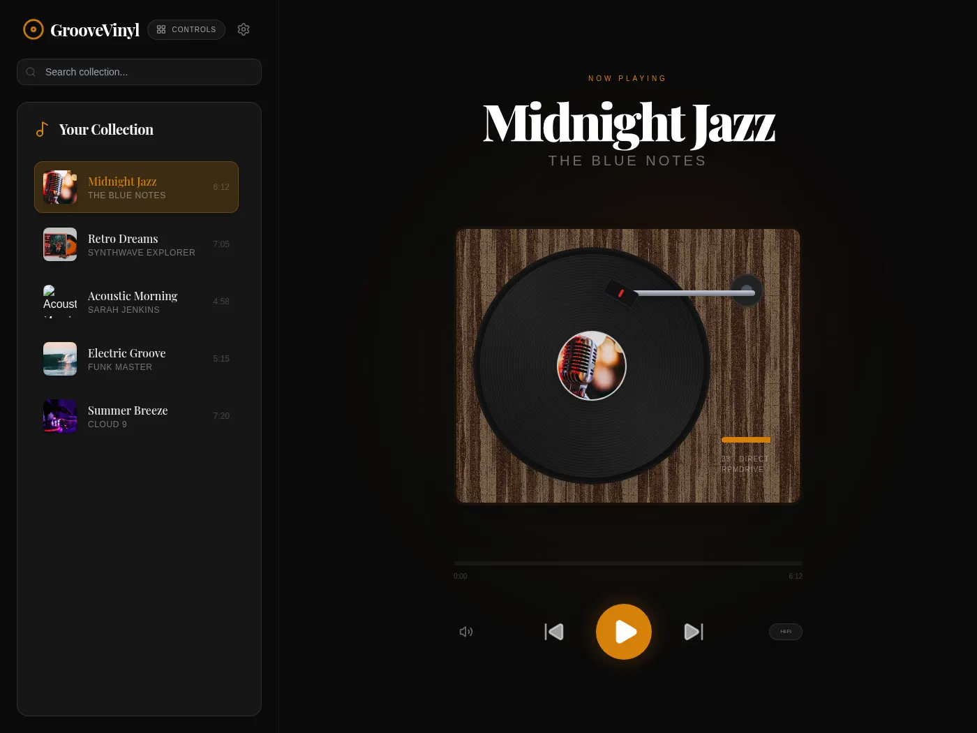 Vinyl Music Player