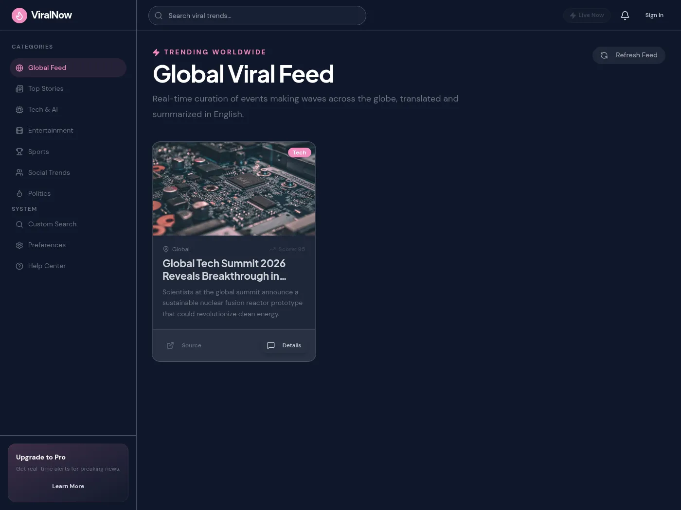 ViralNow Web App