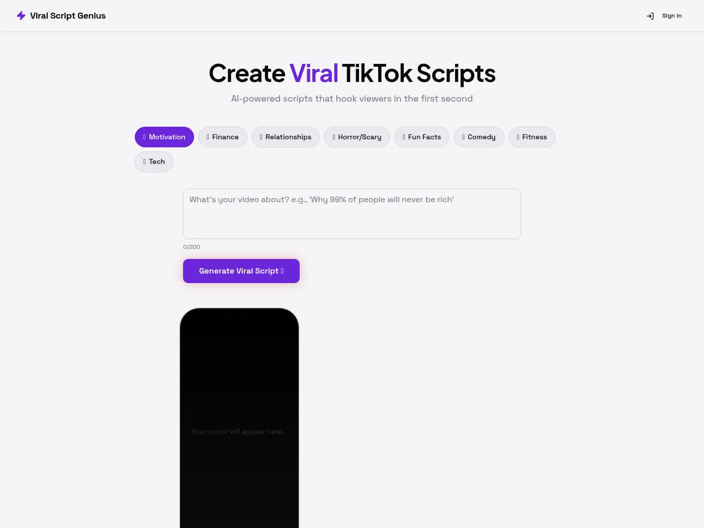 Viral Script Genius
