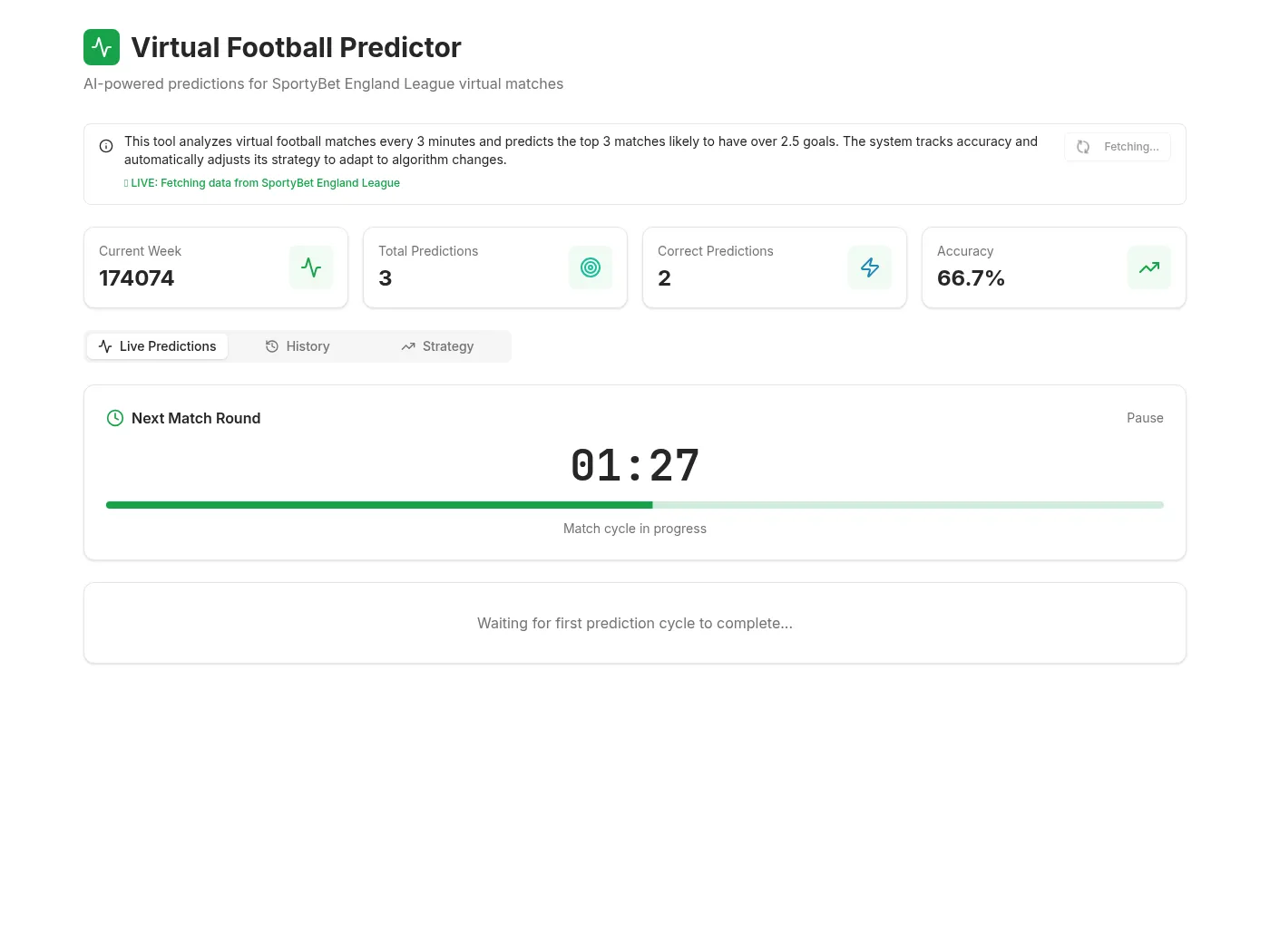 Virtual Football Prediction Automation & Analytics Tool