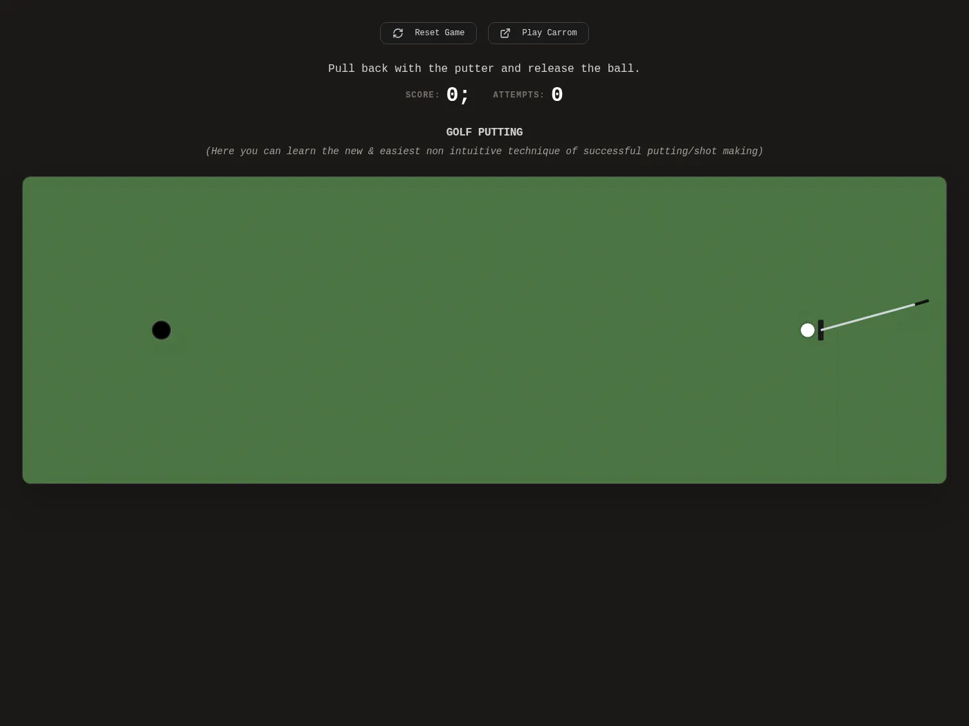 Virtual Golf Putt Game