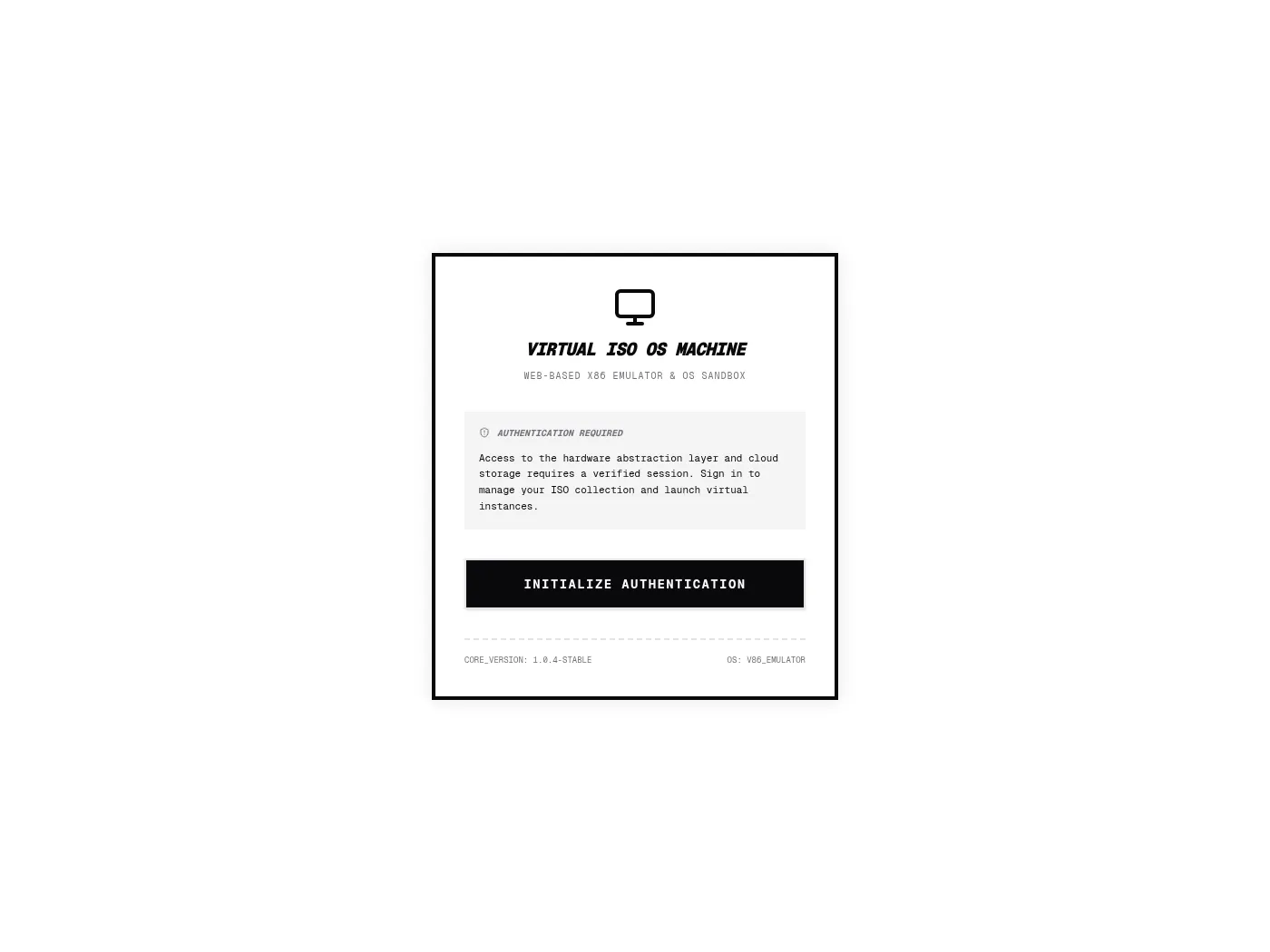 Virtual ISO OS Machine