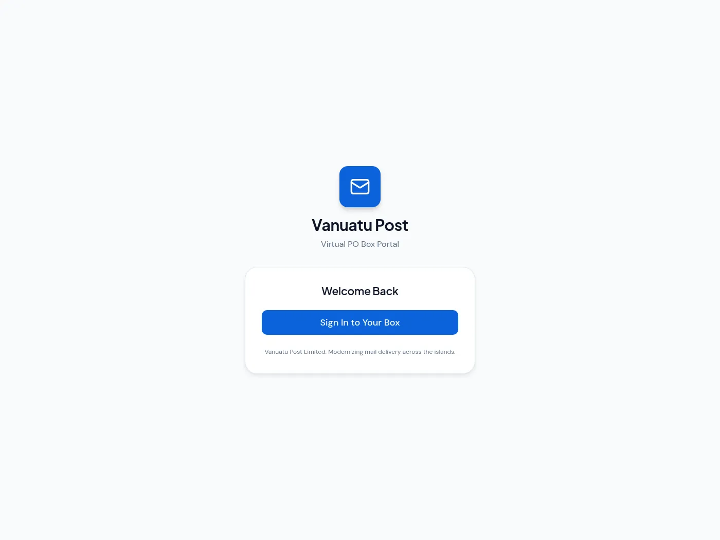 VANUATU POST LTD Virtual PO Box Portal
