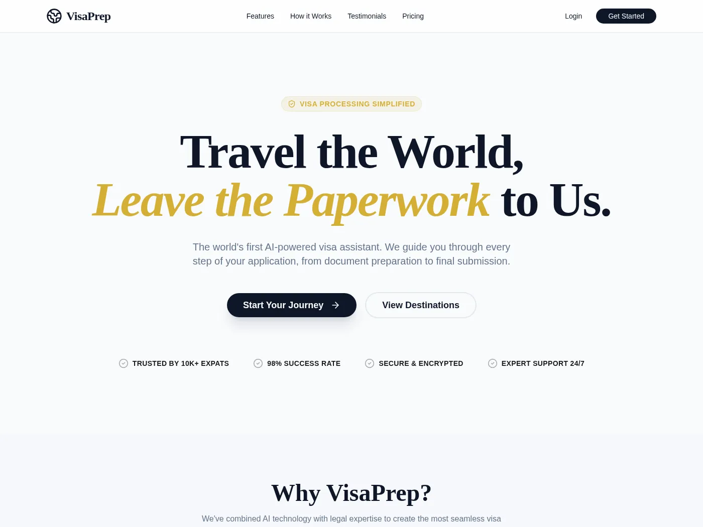 VisaPrep SaaS Assistant